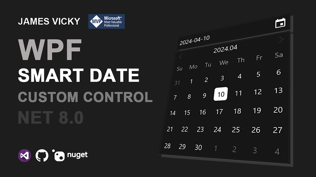 SmartDate: WPF DatePicker를 CsutomControl 기반으로 새롭게 재구성 하기 (현대적인 구현) - 👨‍🏫 튜토리얼, 팁, 강좌 - 닷넷데브